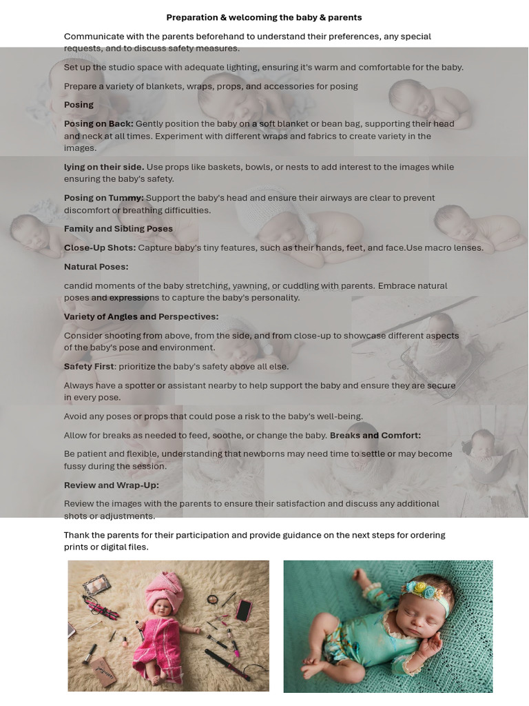 Newborn Pose Guide | PDF | Wellness