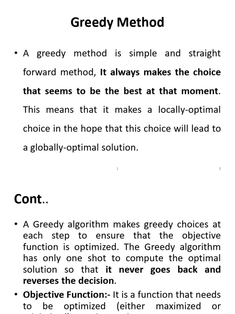 Greedy Method (Unit-II) Ada | PDF | Mathematical Optimization | Mathematical Analysis