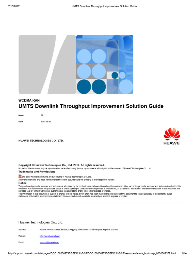 UMTS Downlink Throughput Improvement Solution Guide | PDF | High Speed ...