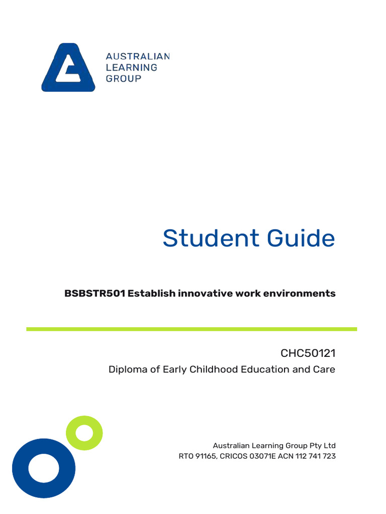 Student Guide Bsbstr501 Chc50121 Cycle A v2.0 2021 | PDF | Leadership ...