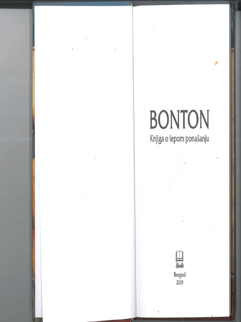 Bonton Knjiga o Lepom Ponasanju PDF Free | PDF