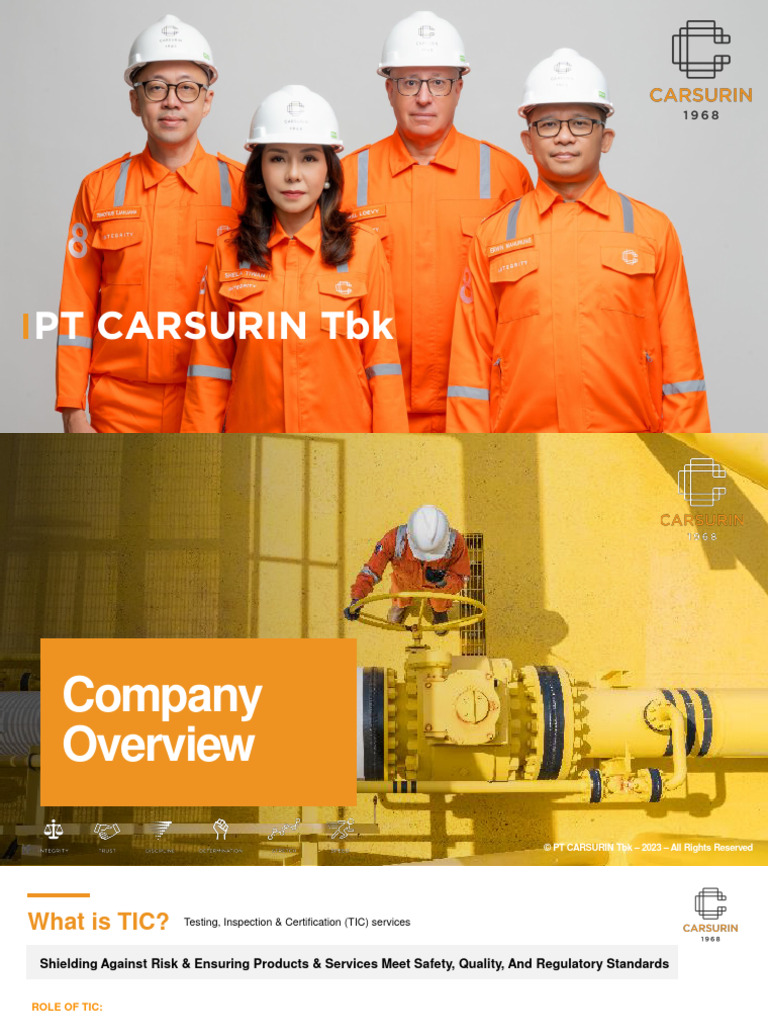 PT Carsurin Tbk: TIC Services Overview | PDF | Audit | Energy Conservation