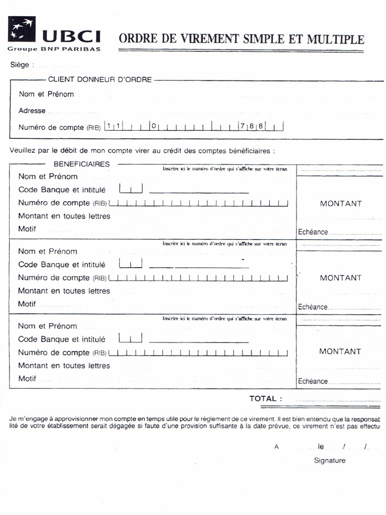 Ordre de Virement National | PDF