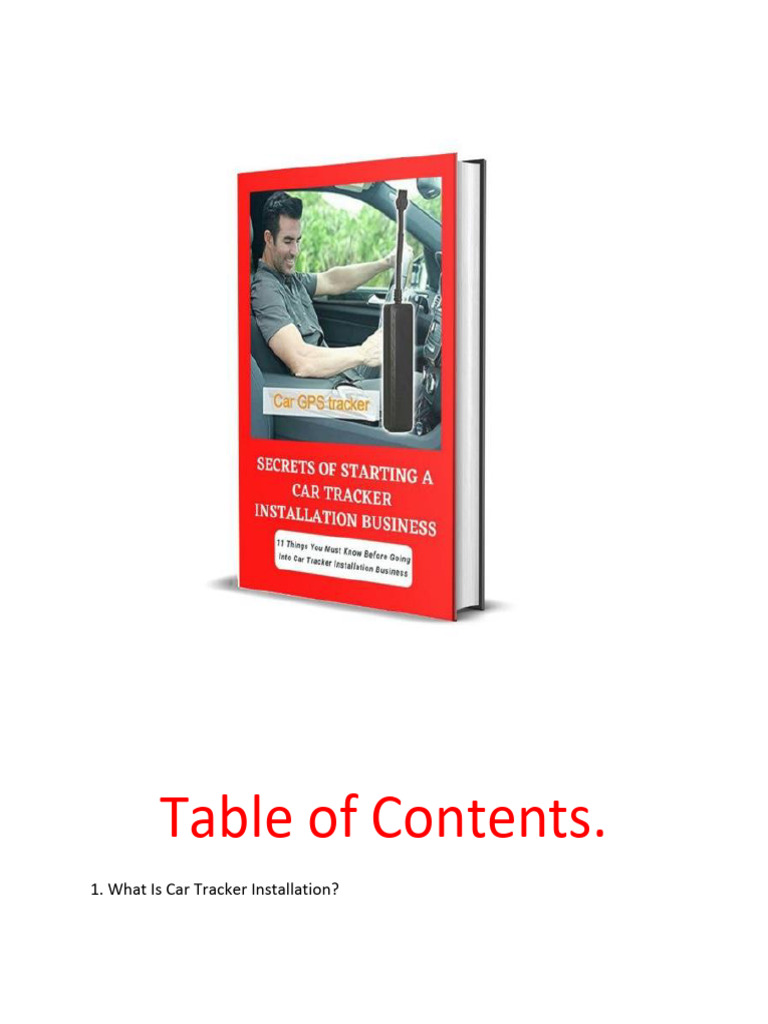 Car Tracker Installation Business Training 5 Pdf Global