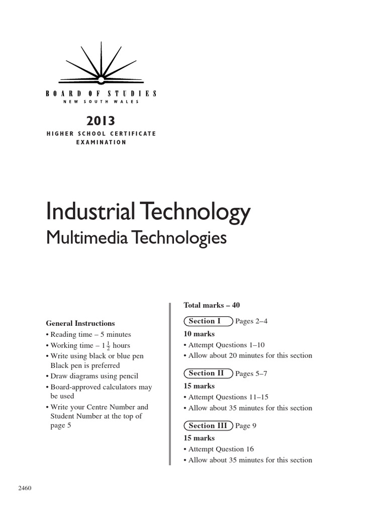 2013 HSC Industrial Technology Multimedia Technologies | PDF | Frame ...