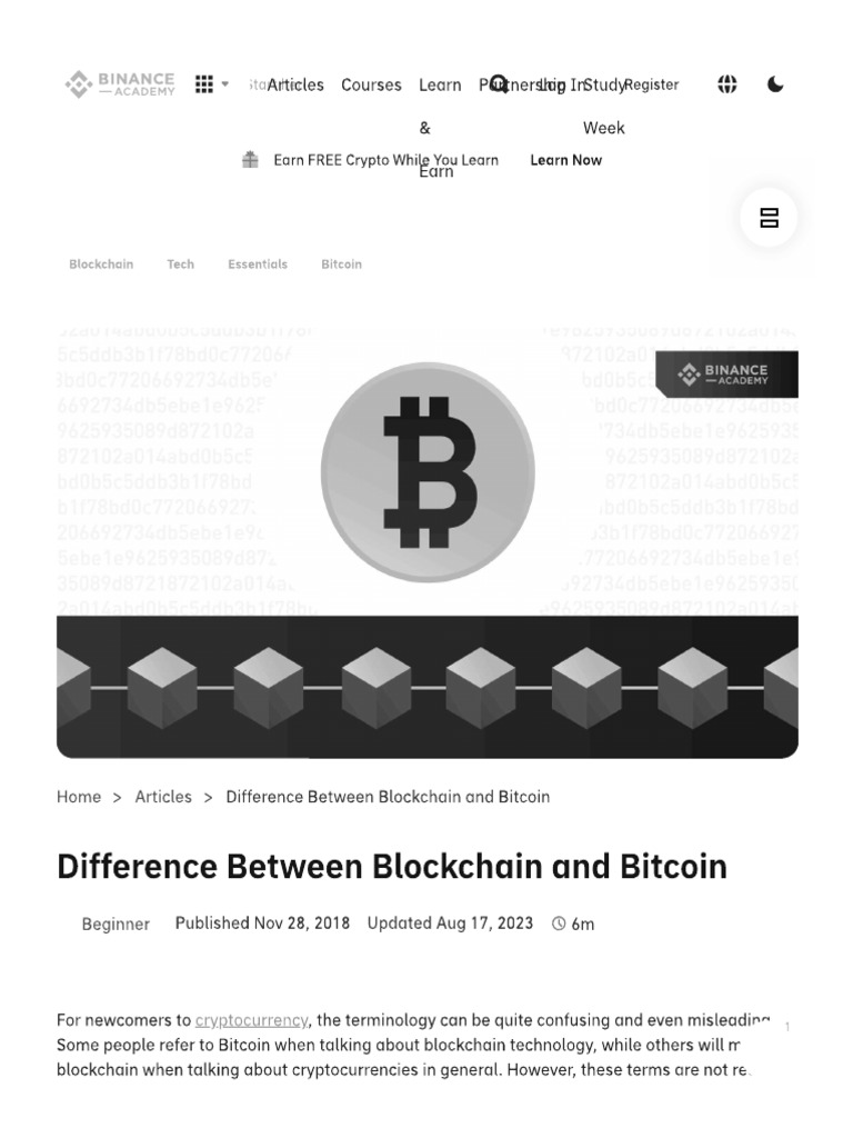 Difference Between Blockchain and Bitcoin | PDF