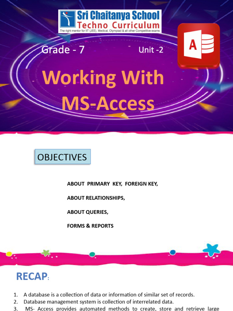 Unit 2 - Advanced MS - Access | PDF | Databases | Relational Database