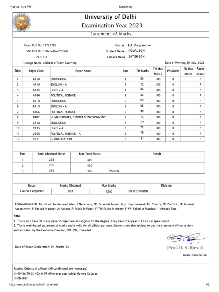 613328534-BA-Marksheet (2) | PDF