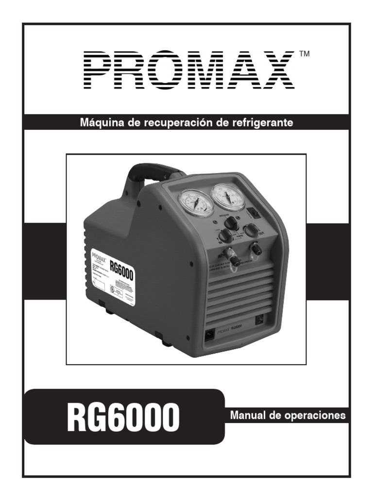 Manual de operación RG6000 | PDF | Refrigerante | Presión