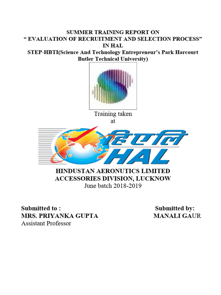 Summer Training Report | PDF | Recruitment | Human Resource Management