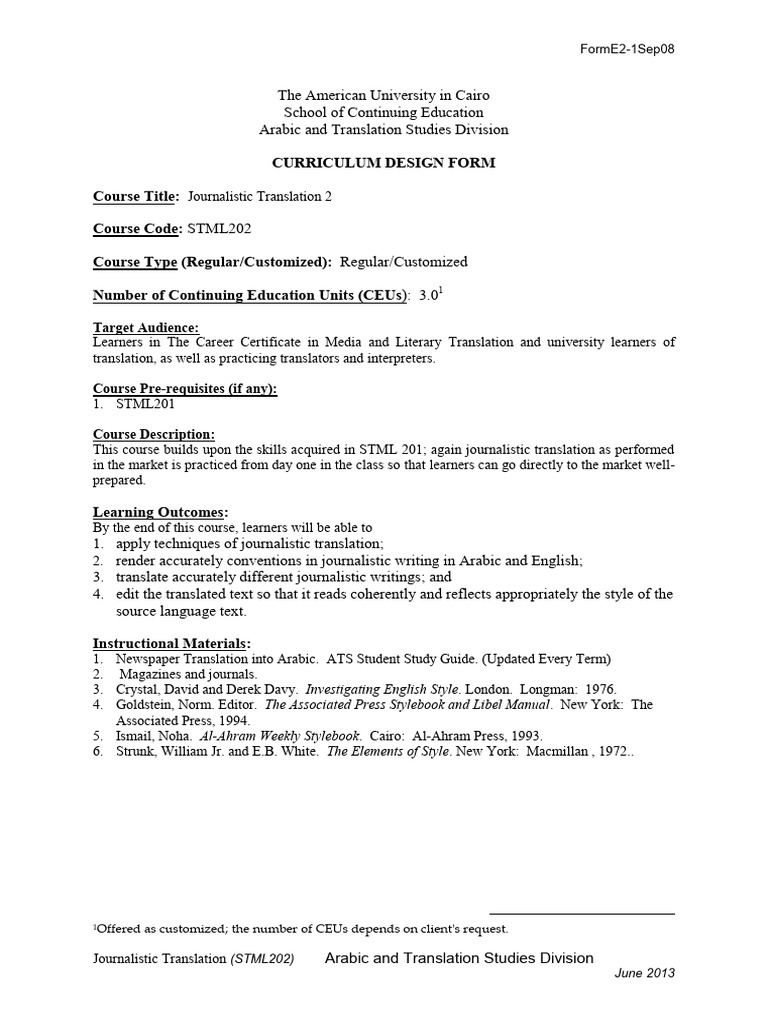 STML202 - Journalistic Translation 2 | PDF | Translations | Human ...