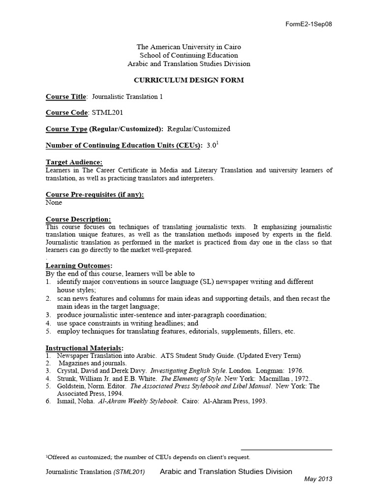 Journalistic Translation Course | PDF | Translations | News