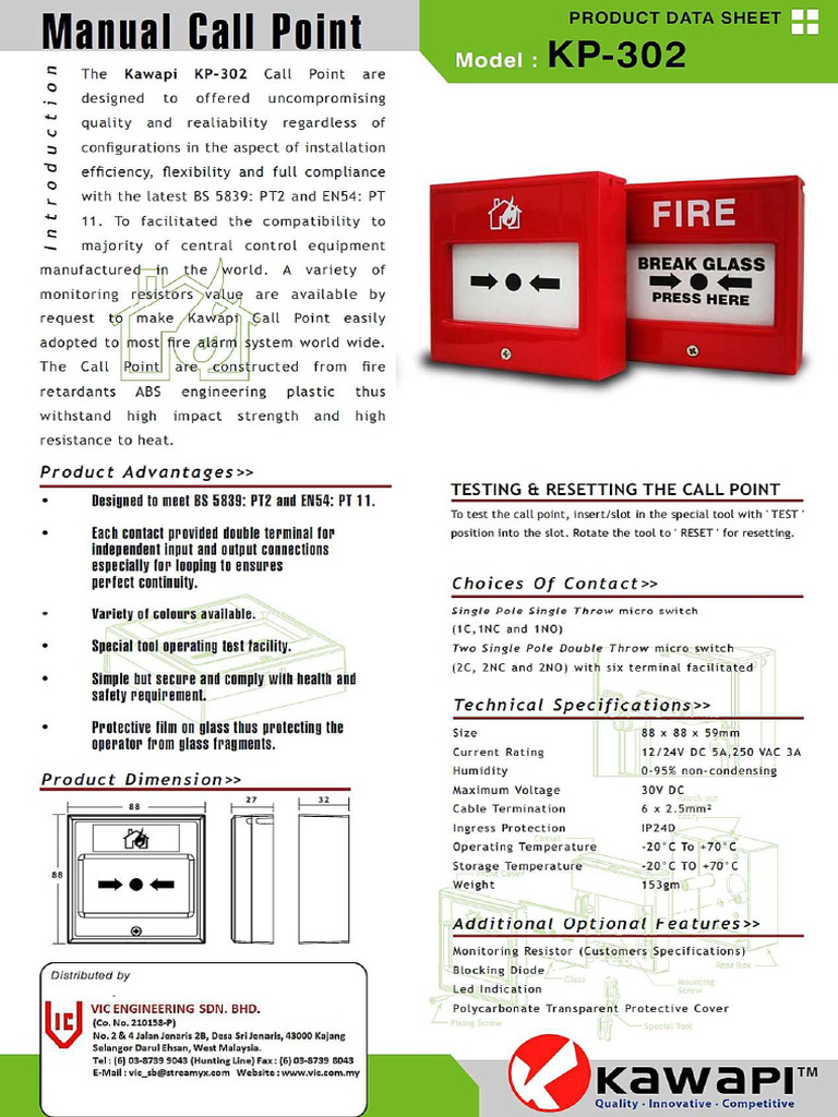 KP-302 Manual Call Point | PDF