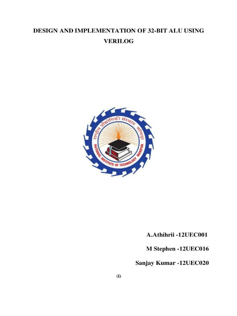 Design And Implementation Of 32 Bit Alu Using Verilog Pdf