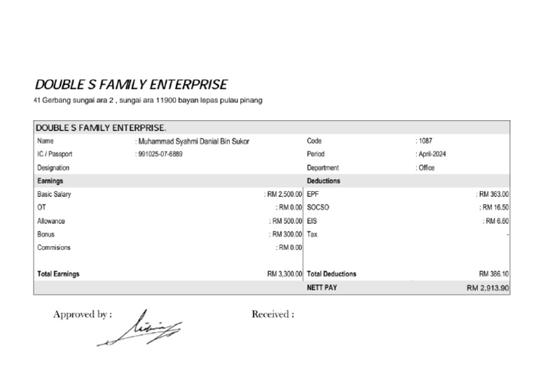 Muhammad Syahmi Slip 042024 | PDF