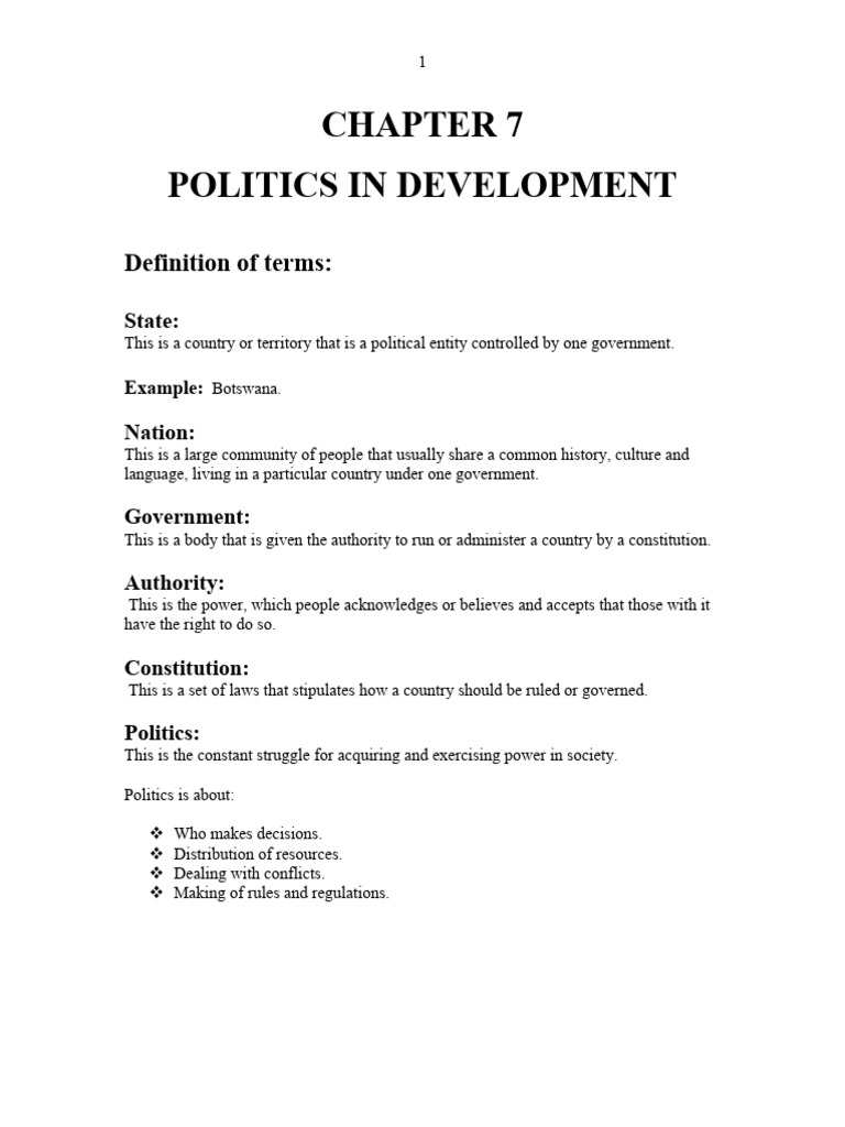 Chap 7 Politics in Development | PDF | Taxes | Government