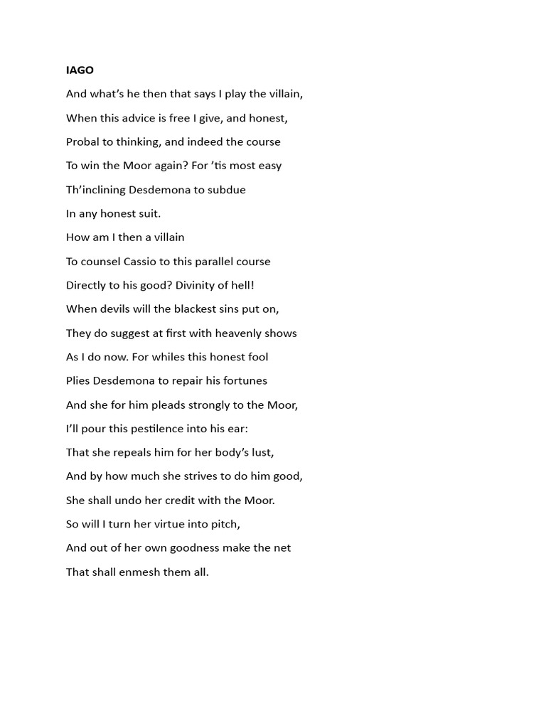 Classic Monologues for Actors | PDF | Othello | Religious Belief And ...