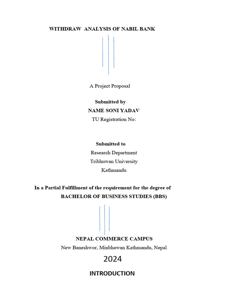 PROPOSAL OF WITHDRAW ANALYSIS OF NABIL BANK | Download Free PDF | Banks ...