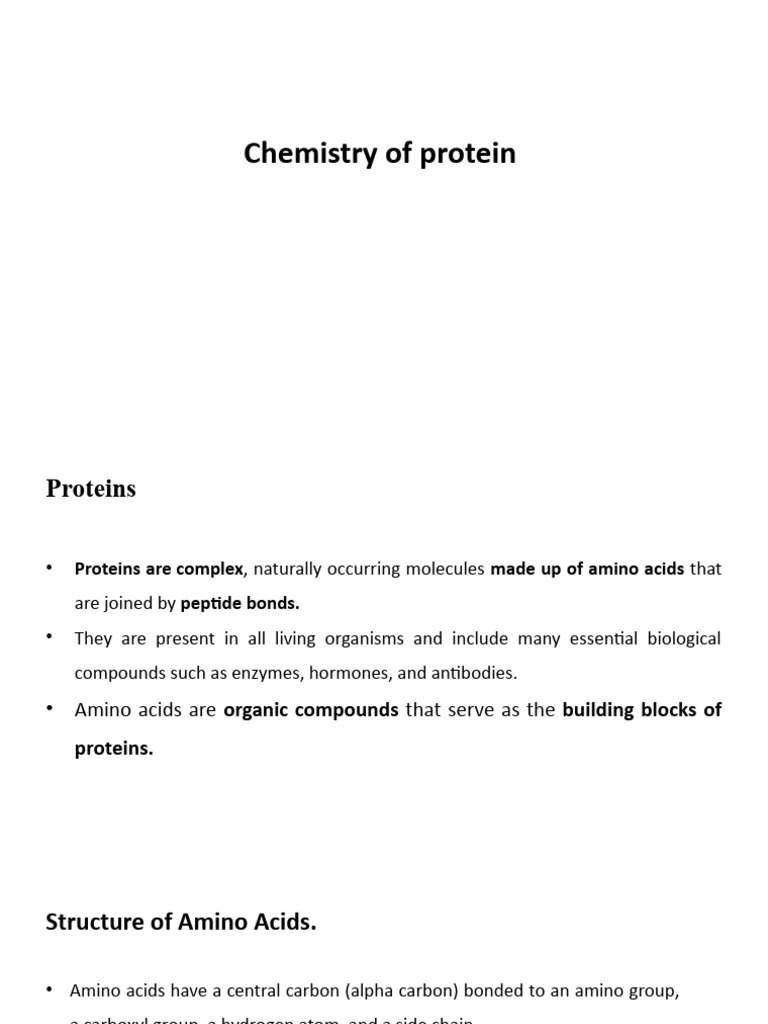 Chemistry of Protein | PDF | Amino Acid | Proteins