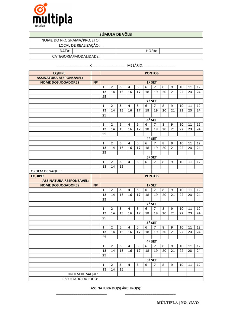 Súmula Volei | PDF | Voleibol