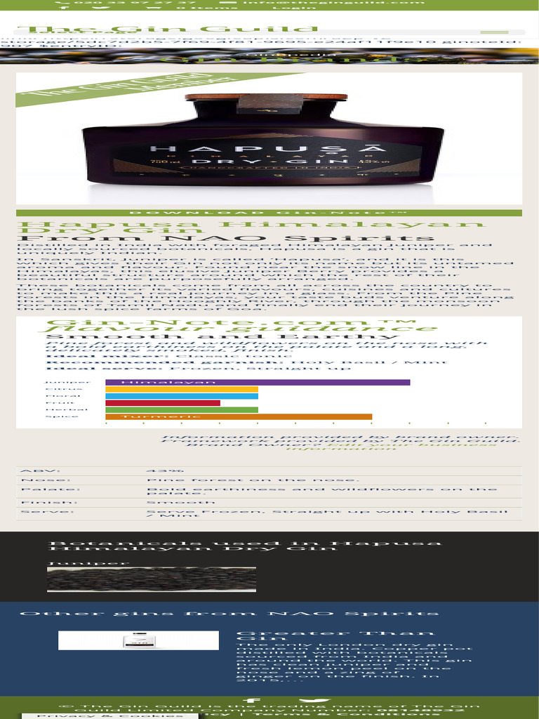 Hapusa Himalayan Dry Gin - Ginopedia Gin Information From The Gin Guild ...