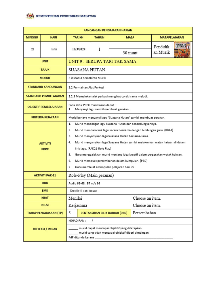 RPH MZ t1 v2 (Minggu 28) | PDF