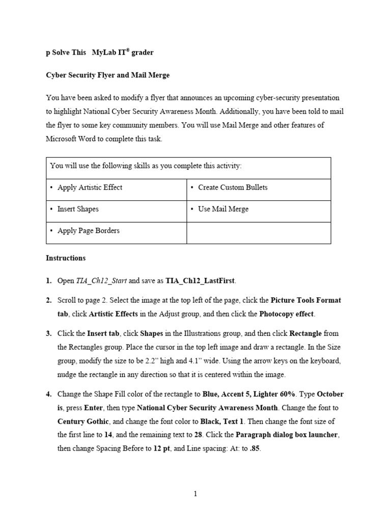 16e - Ch12 SolveThis - Instructions | PDF | Paragraph | Text