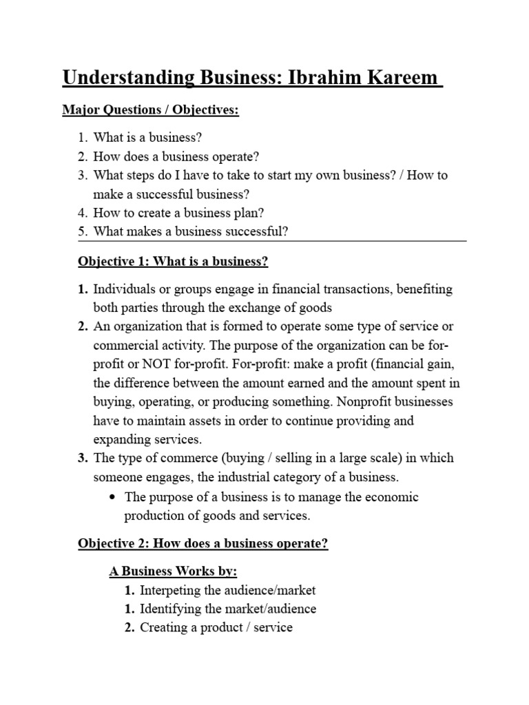 Understanding Business | PDF | Business Plan | Market (Economics)