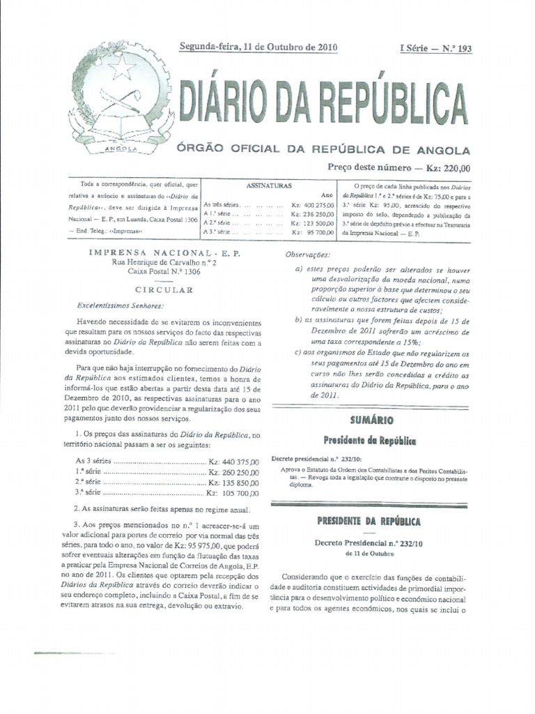 Estatuto Da Ordem Dos Contabilistas e Peritos Contabilistas | PDF