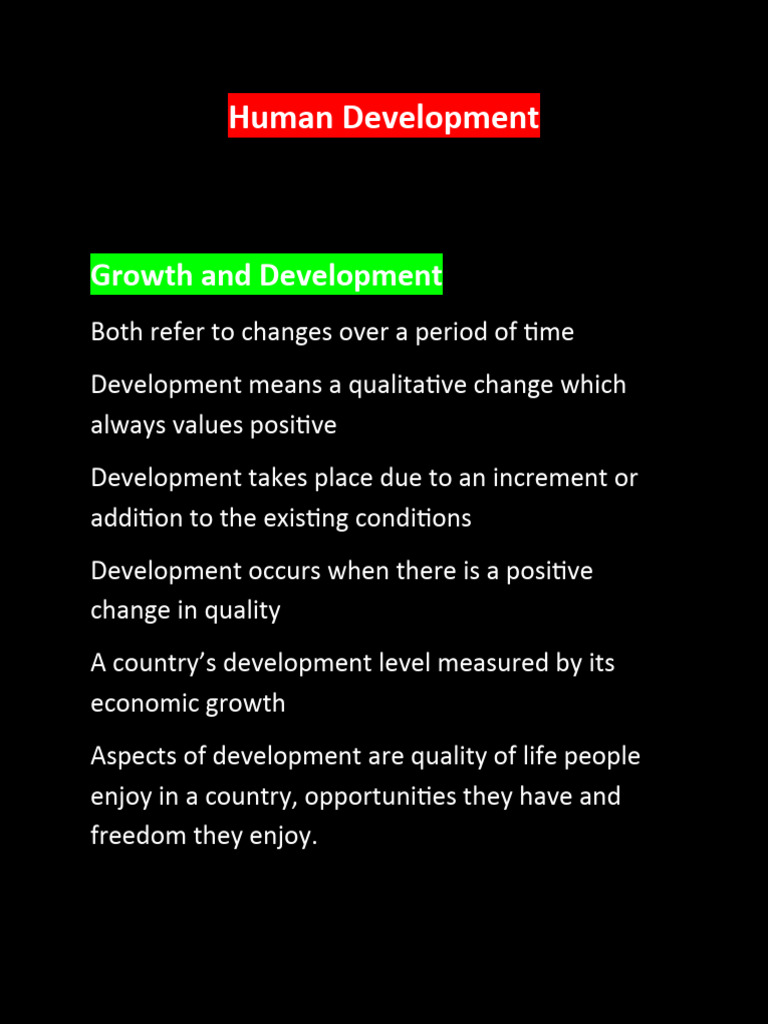 Human Development | PDF | Economies