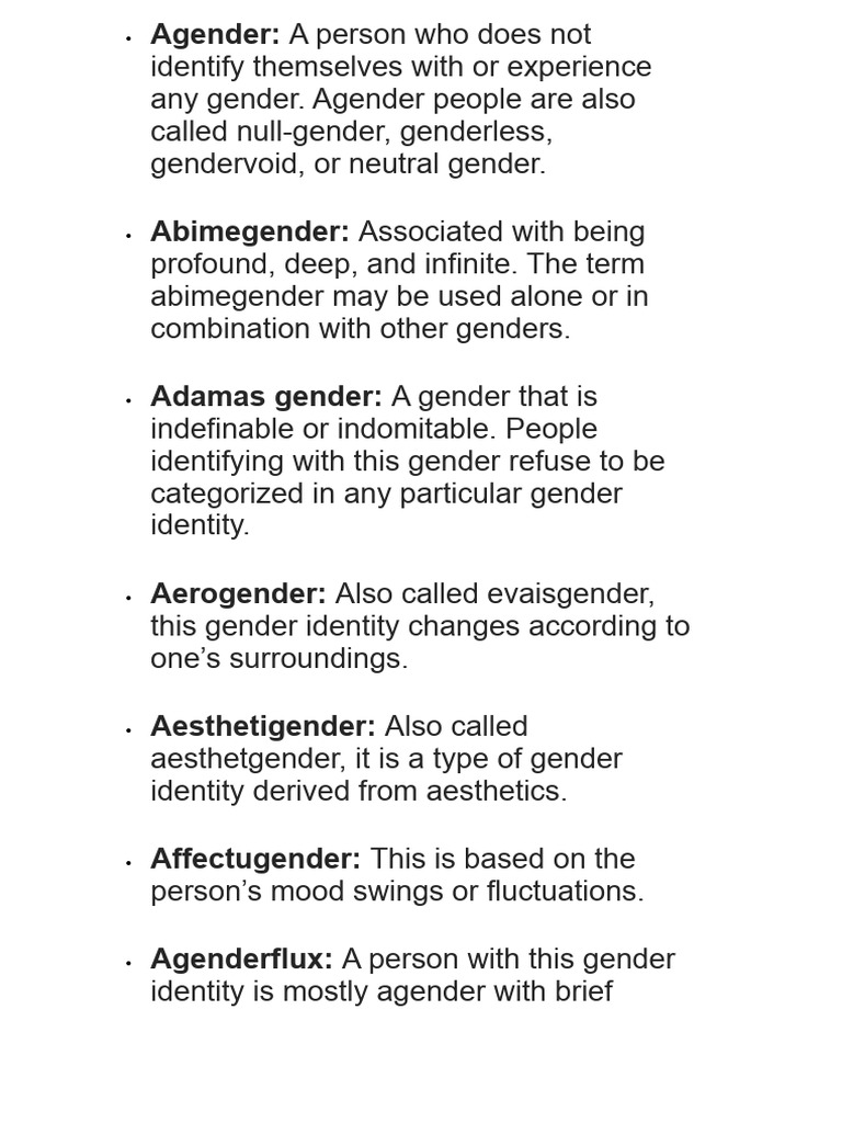 72 Genders W Description | PDF | Gender | Gender Studies