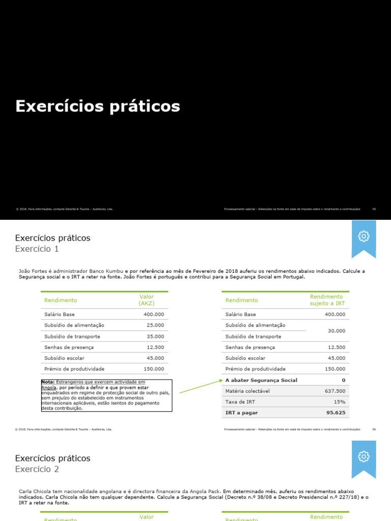 Exercicios Praticos | PDF | Impostos | Salário Exercicios Praticos | PDF | Impostos | Salário