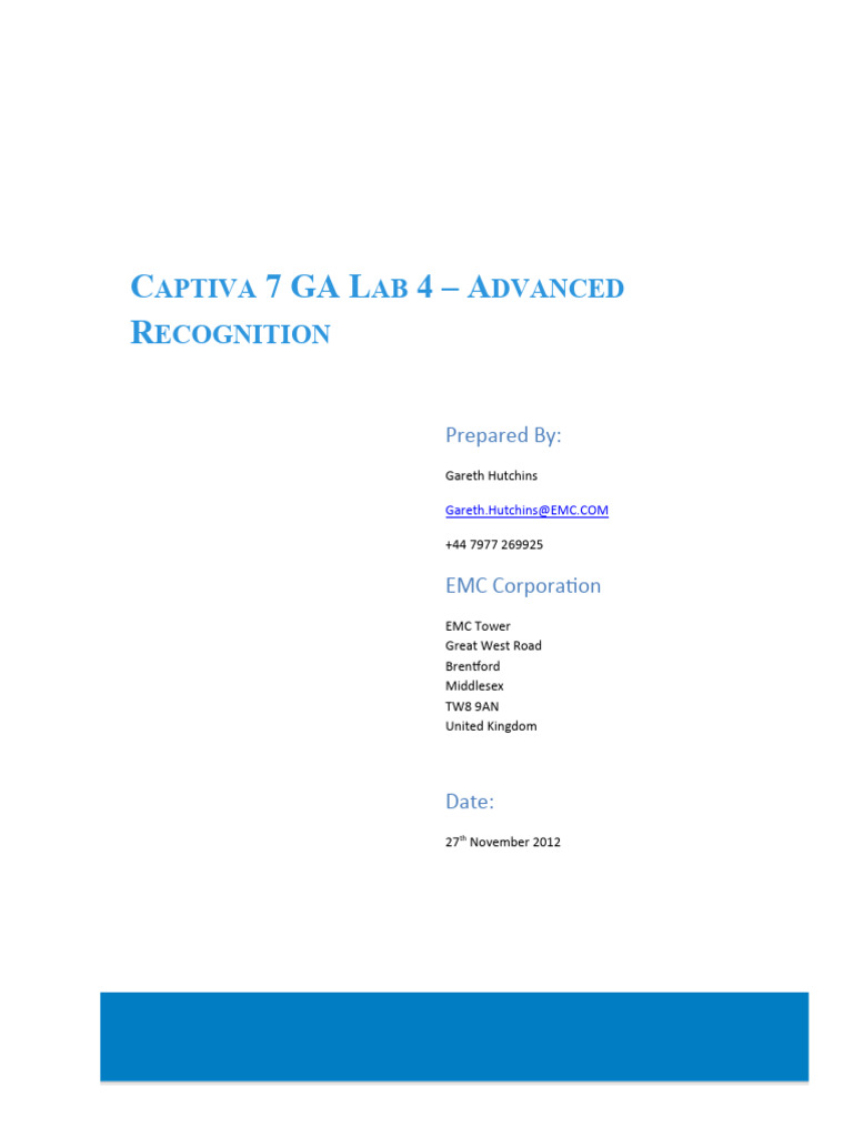 C7 GA Training Lab 4 - Advanced Recognition | PDF | Image Scanner ...