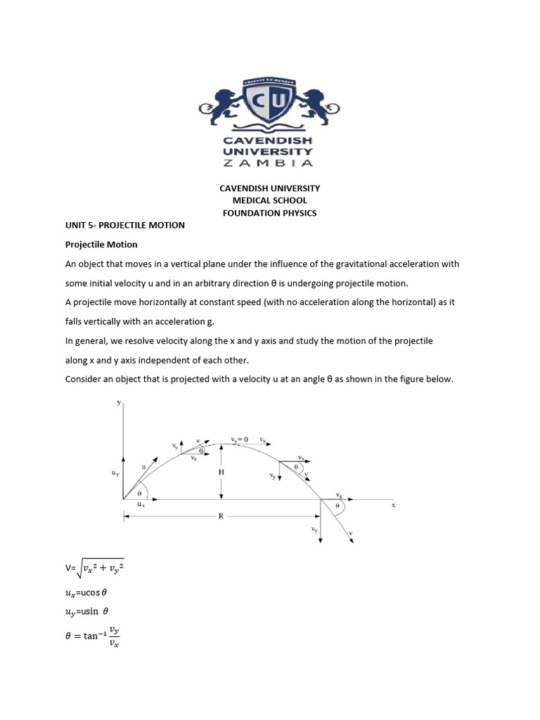 Unit 5 Projectile Motion | PDF | Acceleration | Dynamics (Mechanics)