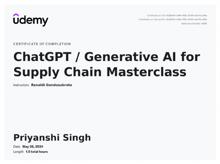 Chat GPT Gen AI For Supply Chain Masterclass | PDF