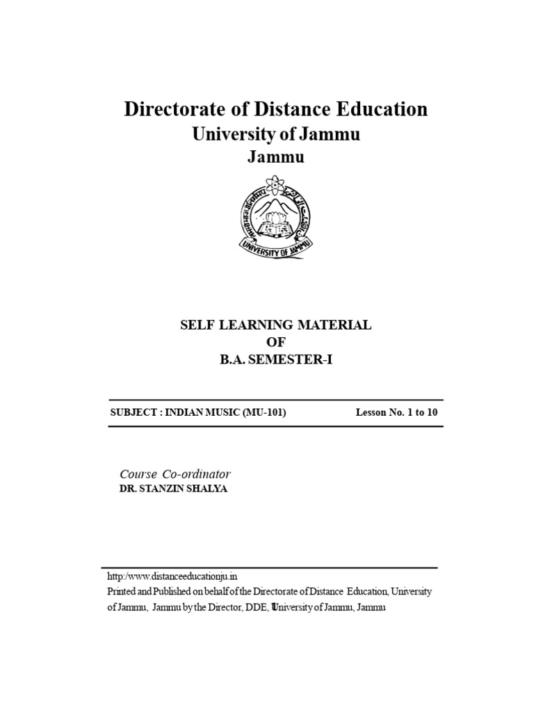 MU-101 Indian Music | PDF | Rhythm | Musicology