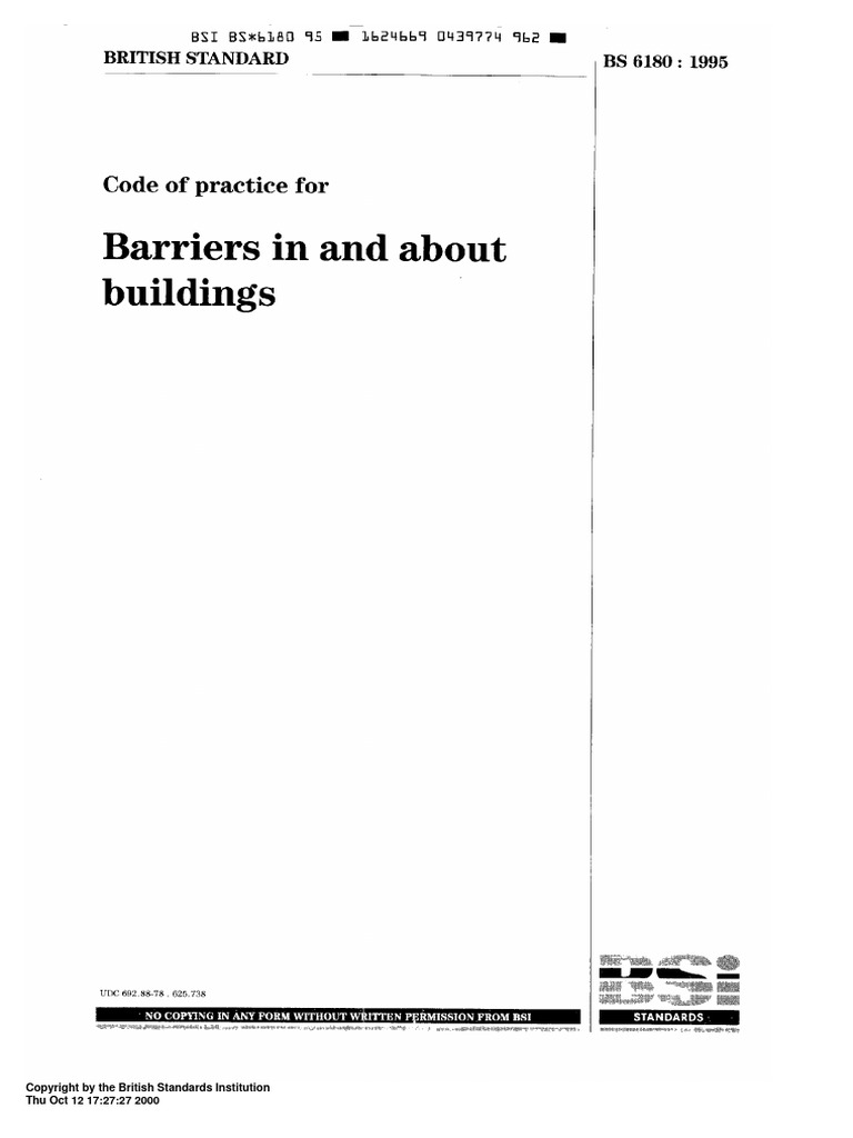 Bs 6180 | PDF | Home & Garden | Technology & Engineering