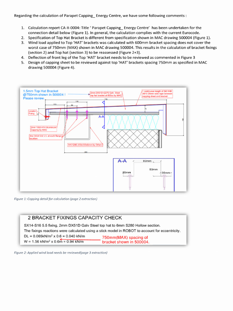 Parapet Capping Design Calculations | PDF | Deformation (Engineering ...