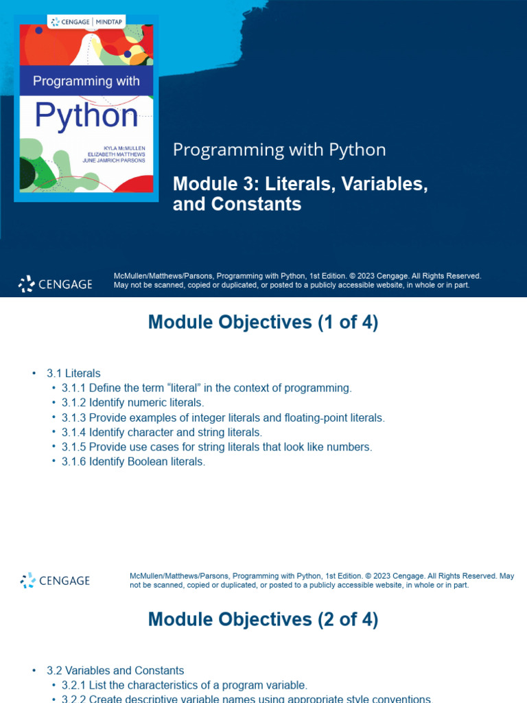 McMullen ProgwPython 1e Mod03 PowerPoint | PDF | Variable (Computer Science) | String (Computer ...