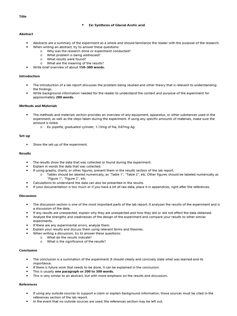 Laboratory Report Format | PDF | Experiment | Data Laboratory Report Format | PDF | Experiment | Data