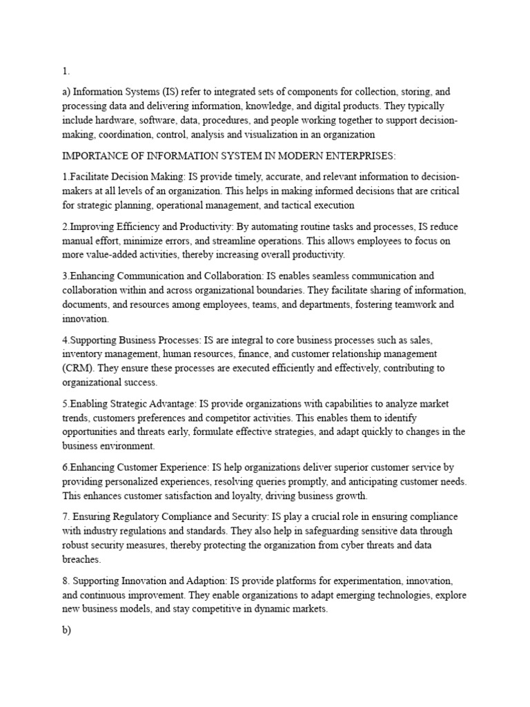 Information Systems 1B Assignment | PDF | Customer Relationship Management | Information Technology