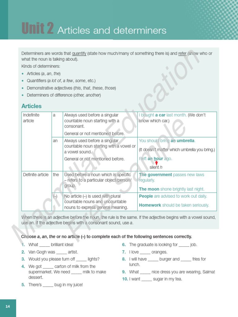 Achieve Sample Unit | PDF | Noun | Grammatical Number