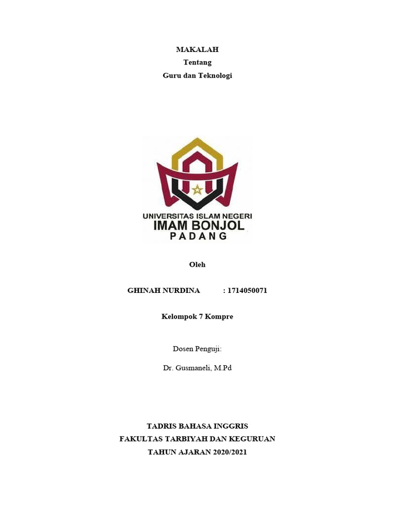 Makalah Guru Dan Teknologi | PDF