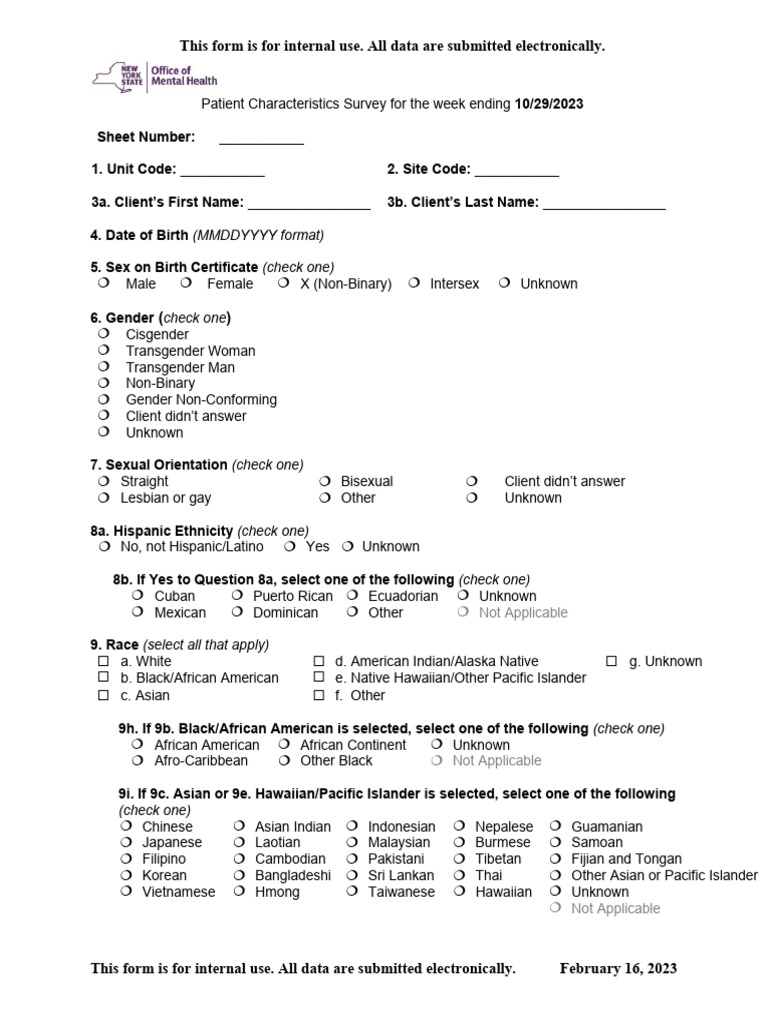Pcs Survey Form | PDF | Race And Ethnicity In The United States Census ...