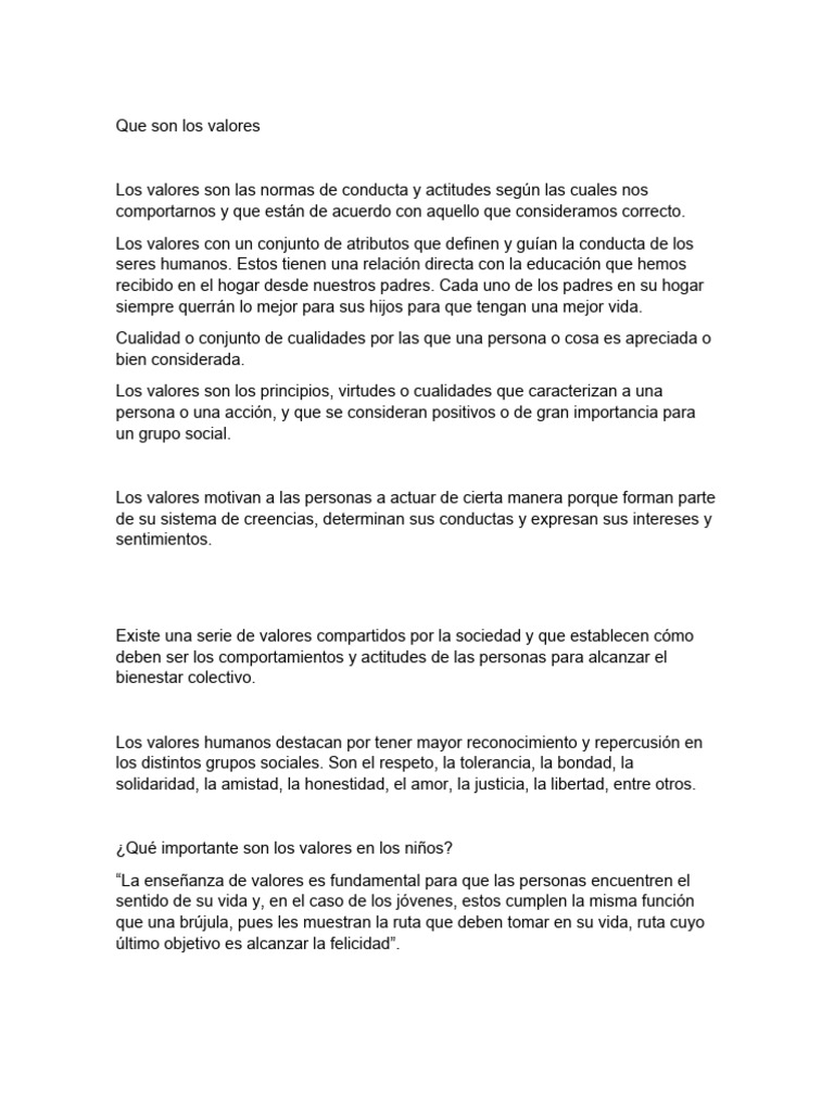 Que Son Los Valores Nayleth | PDF | Comportamiento | Tolerancia