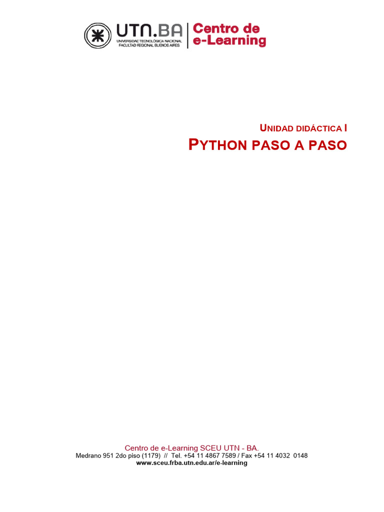Unidad 1 Python paso a paso | Descargar gratis PDF | Python (lenguaje de programación ...