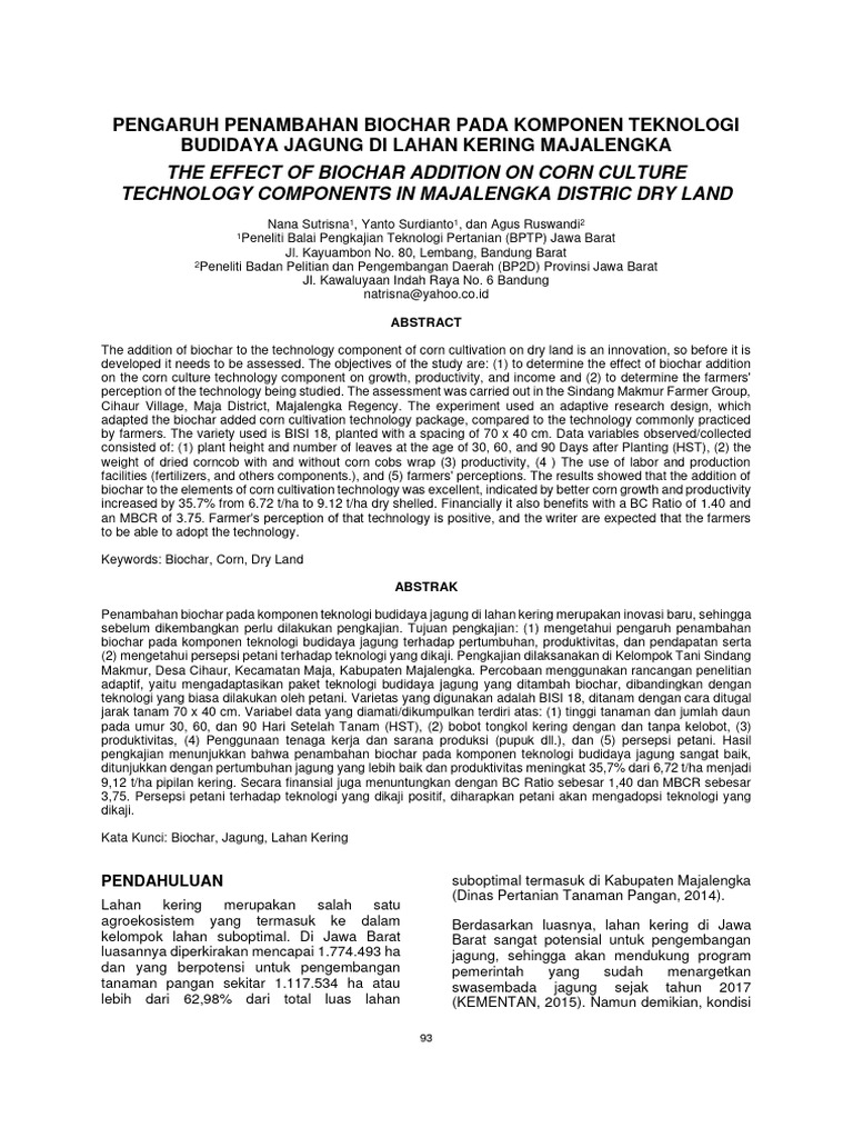 Pengaruh Penambahan Biochar Pada Komponen Teknologi | PDF | Teknologi & Rekayasa