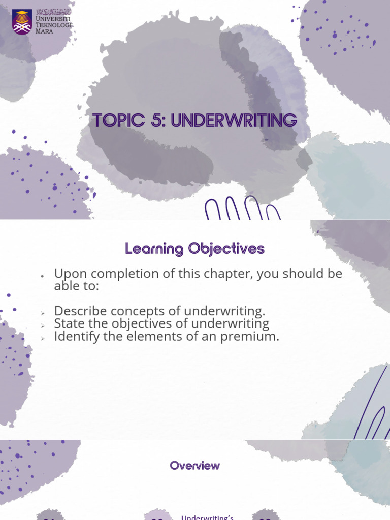 Chapter 5 Underwriting Pdf Insurance Underwriting