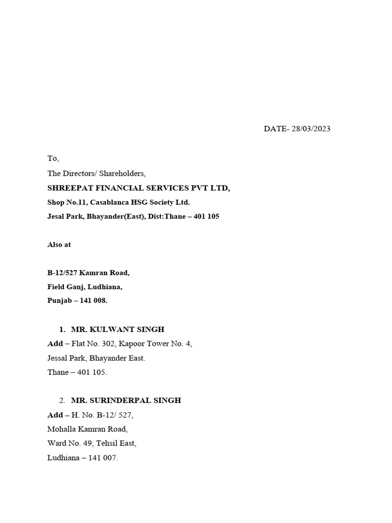 Legal Notice - Manjit Kaur Awal (Company) | PDF | Common Law | Justice