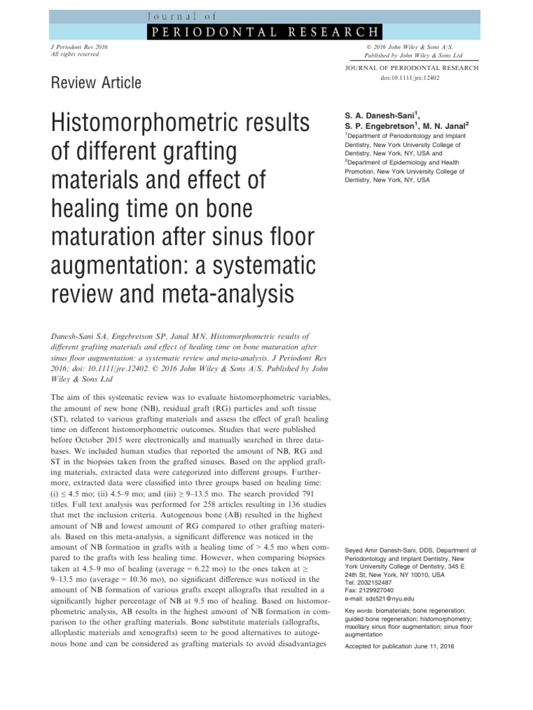 2017 - Histomorphometric Results of Different Grafting Materials and ...